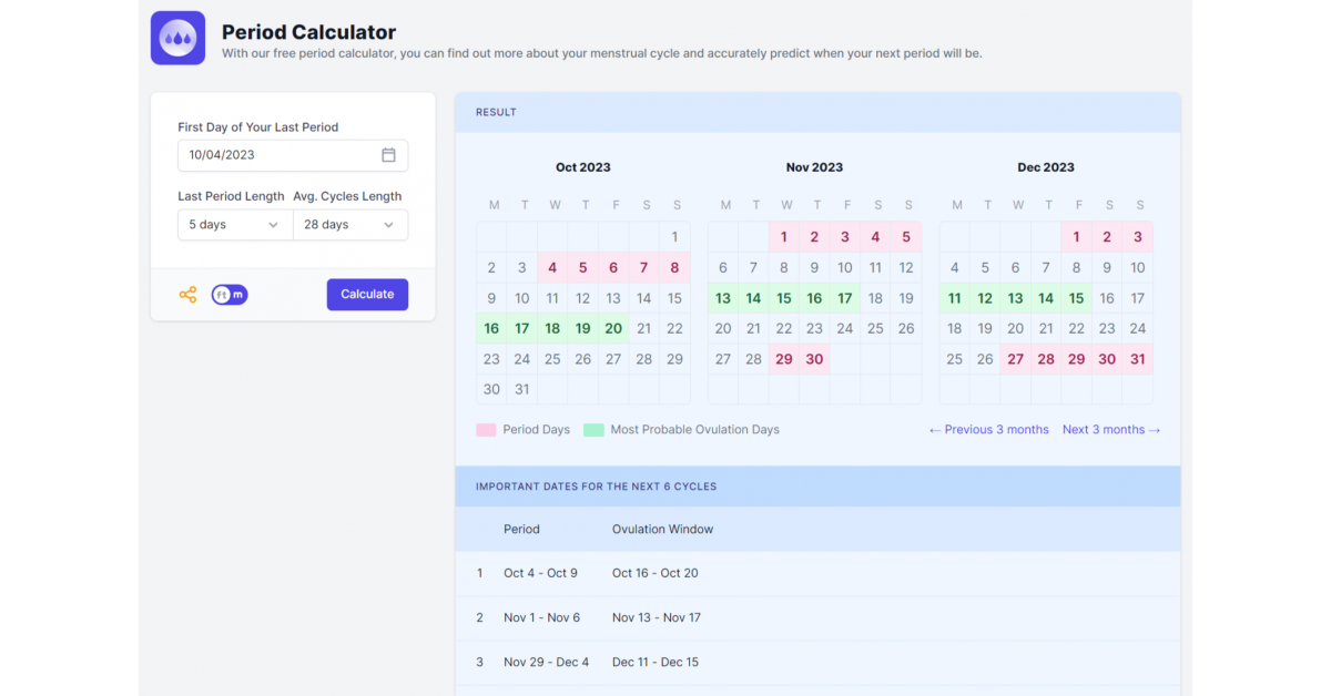 Calculator.io Introduces Period Calculator for Women’s Health and Wellness