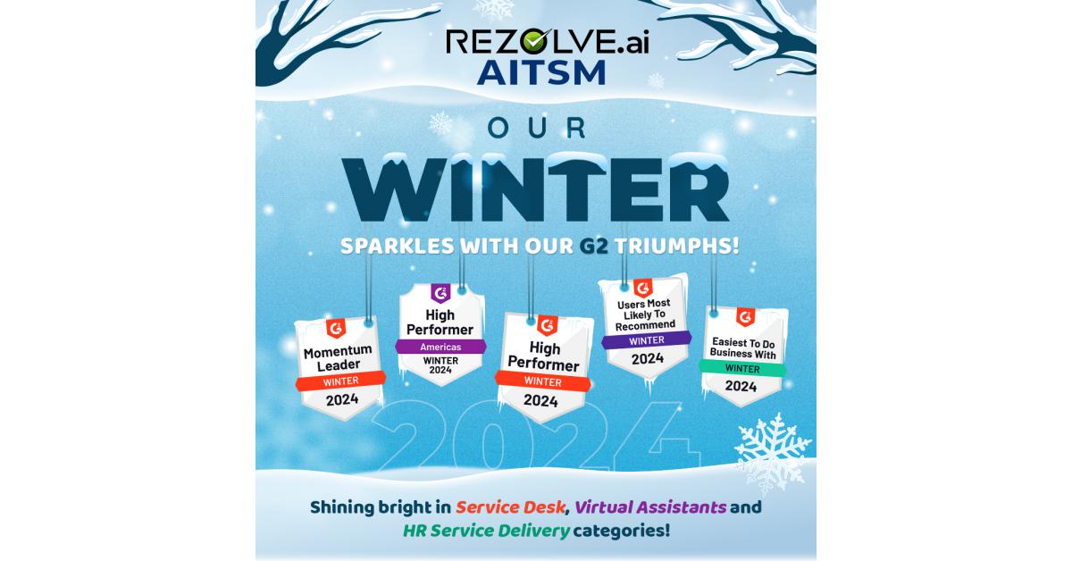 Rezolve.ai Shines Bright in G2 Winter 2024 Report with New Badges