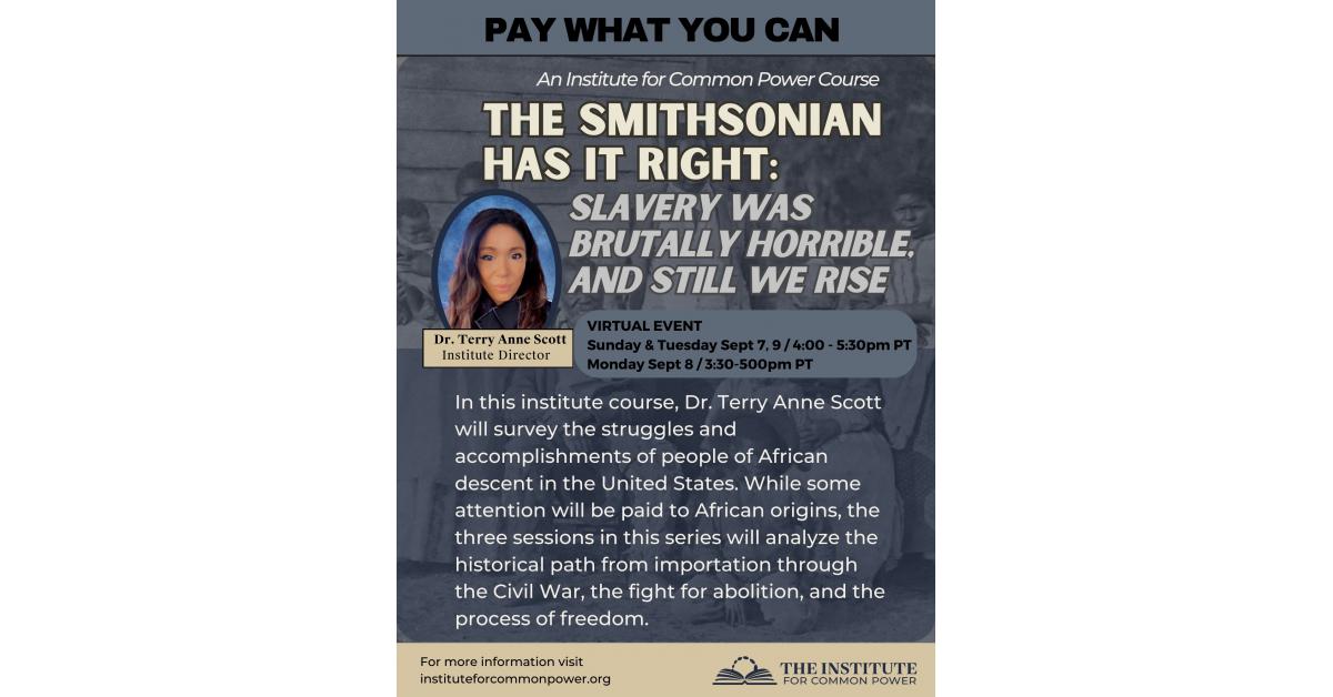 Dr. Terry Anne Scott Presents 'The Smithsonian Has It Right: Trump Has ...