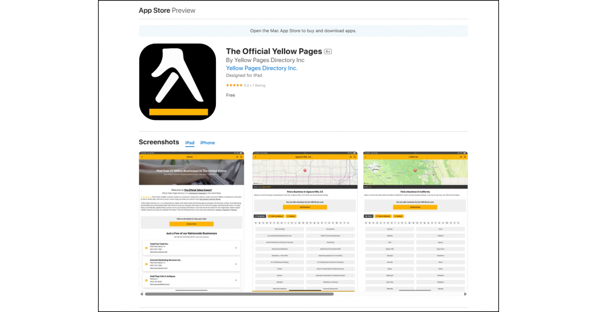 The Official Yellow Pages® Launches Mobile App for iPhone; Android ...